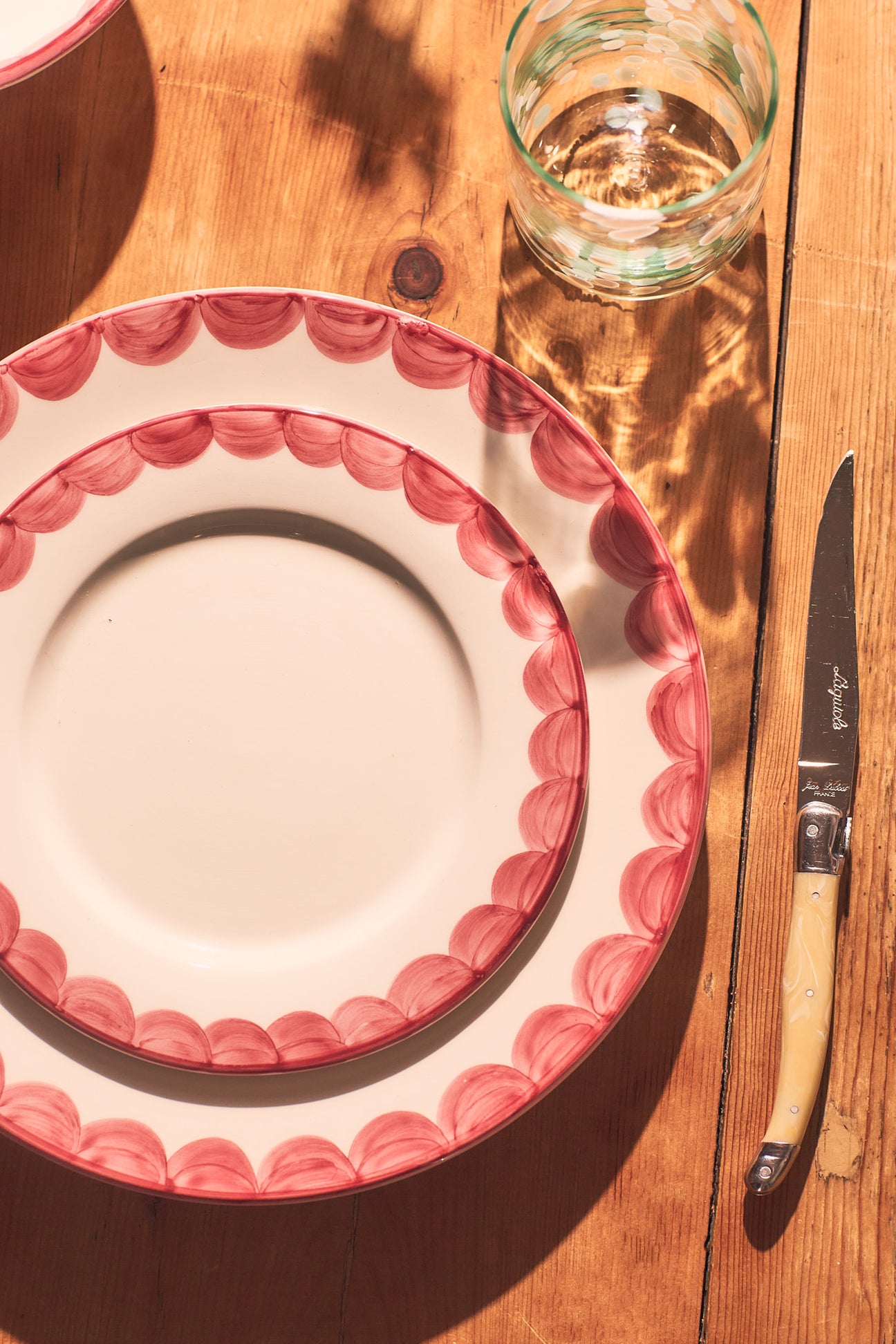 Late Afternoon Pink Scallop Side Plate | Hand-painted Dinnerware Sets
