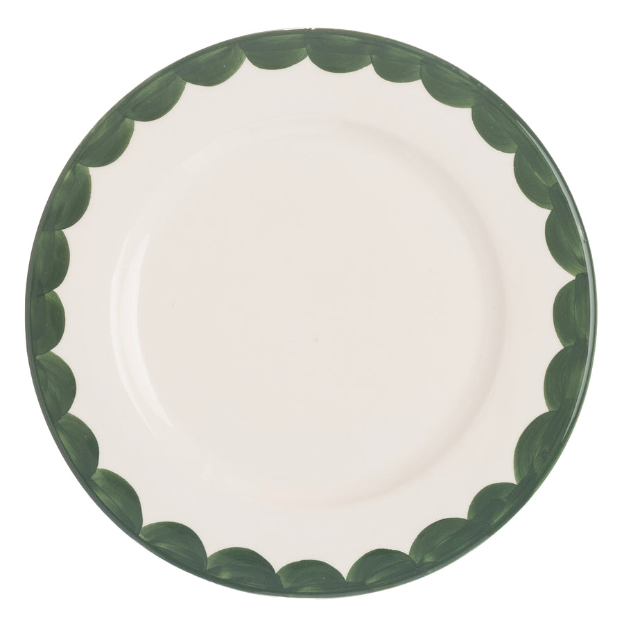 Green Scallop Side Plate | Hand-painted Dinnerware by Late Afternoon