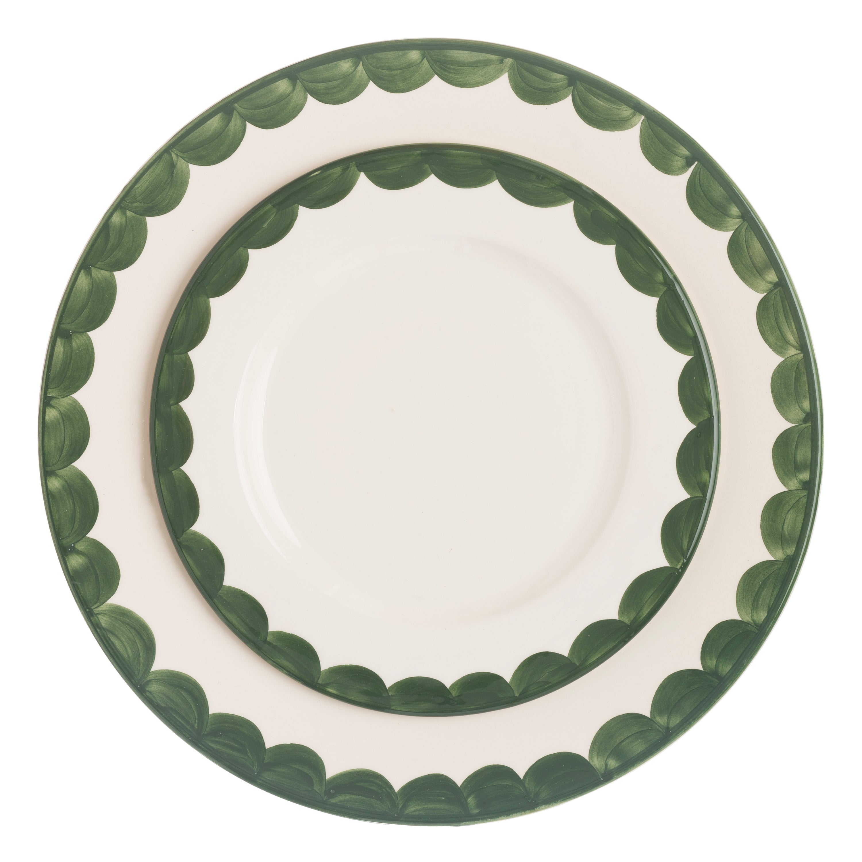 Late Afternoon Green Scallop Side Plate | Hand-painted Dinnerware Sets
