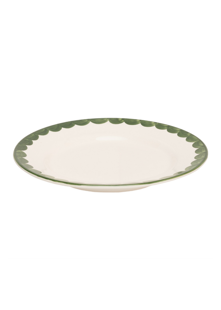 Late Afternoon Green Scallop Dinner Plate | Hand-painted Dinnerware Sets