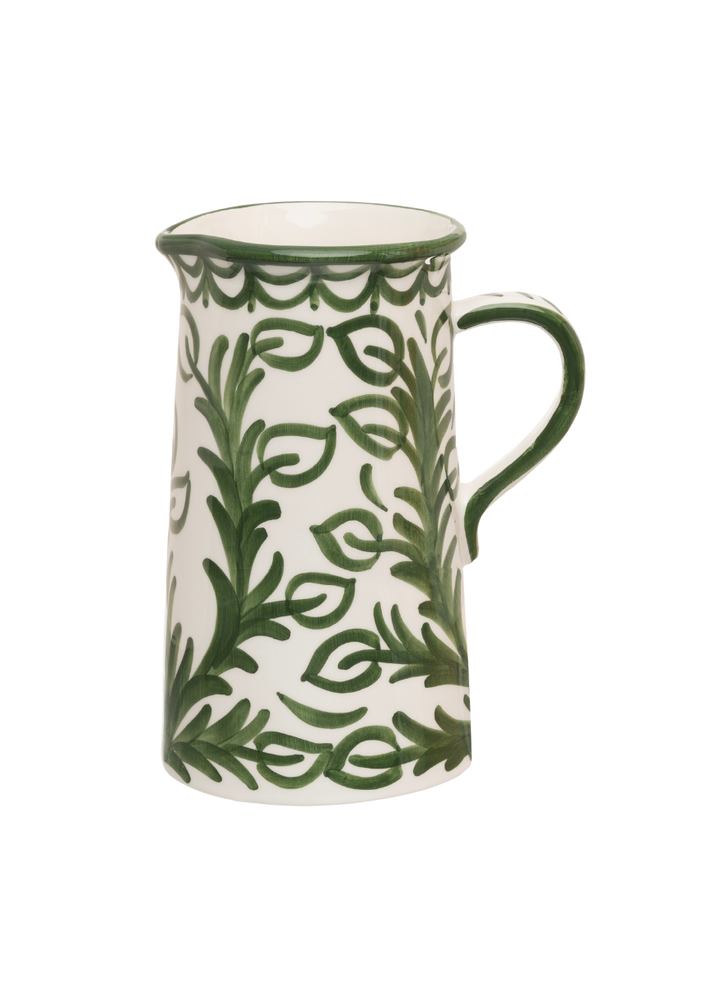 Late Afternoon Large Green Jug | Hand-painted Ceramics