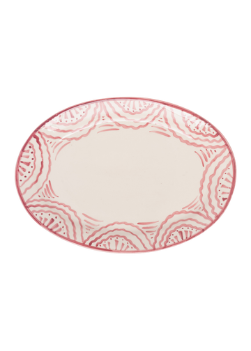 Late Afternoon Large Pink Platter | Hand-painted Serveware