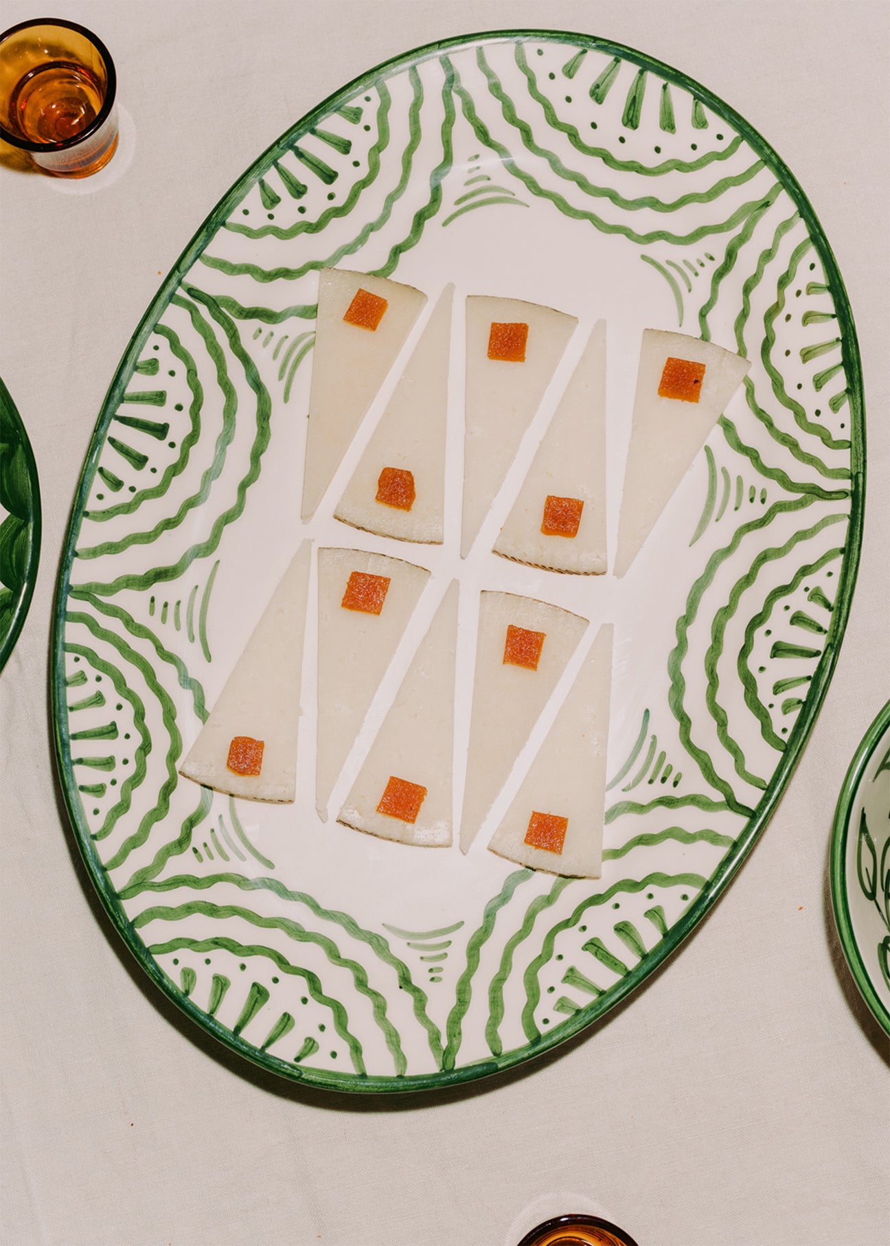 Late Afternoon Large Green Platter | Hand-painted Serveware