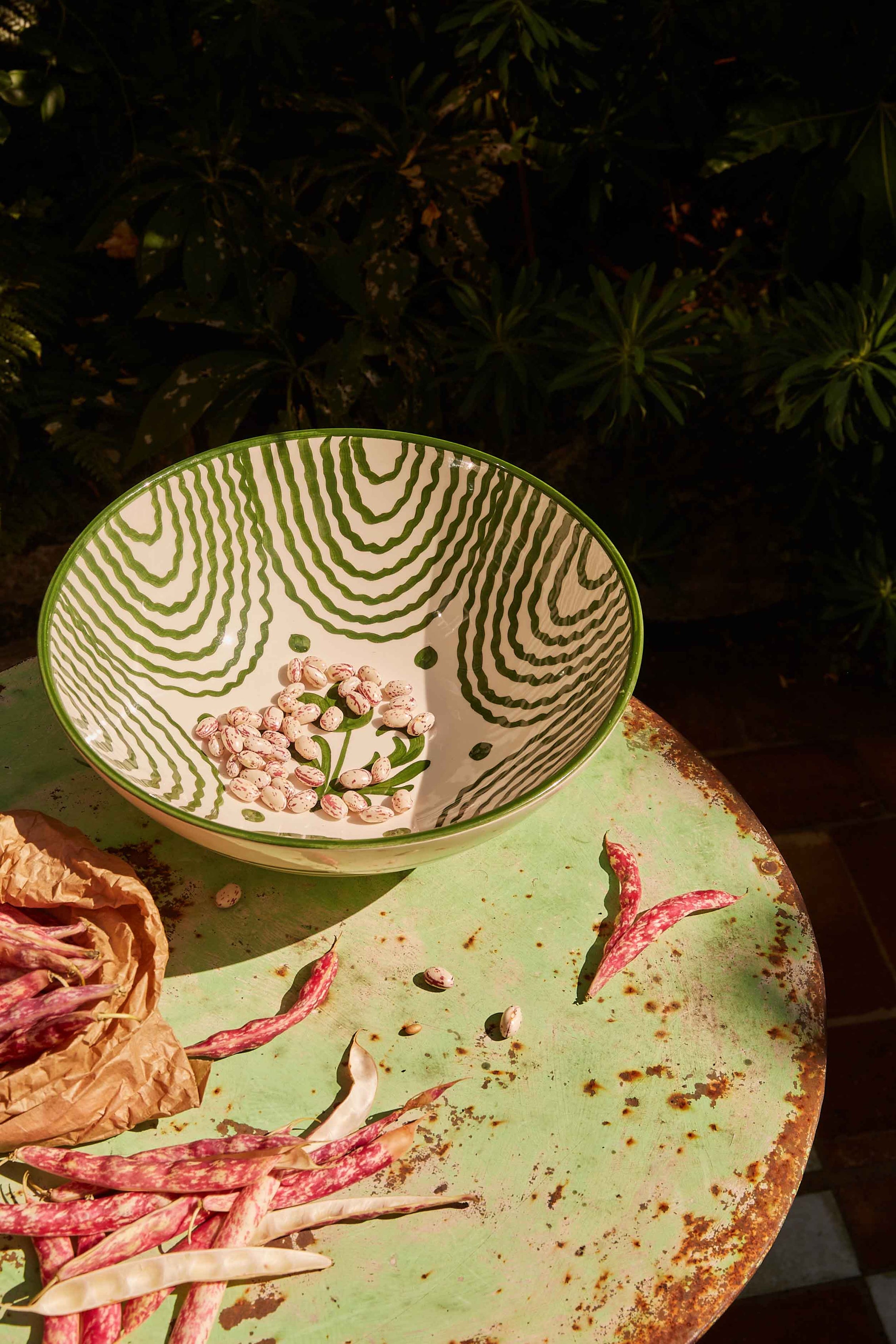 Late Afternoon Flor Very Large Green Serving Bowl | Bowls & Serveware