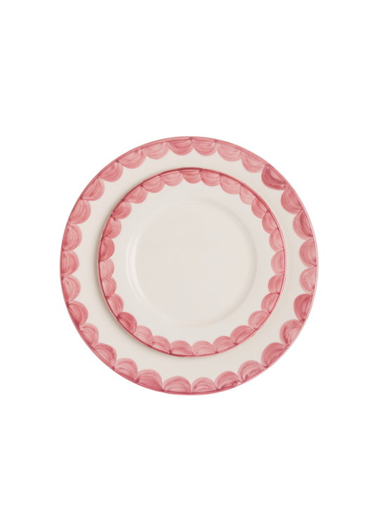 Late Afternoon Pink Scallop Side Plate | Hand-painted Dinnerware Sets