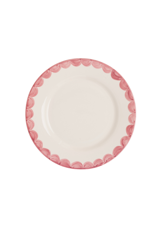 Late Afternoon Pink Scallop Side Plate | Hand-painted Dinnerware Sets