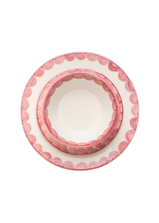 Late Afternoon Pink Scallop Bowl | Hand-painted Dinnerware Sets